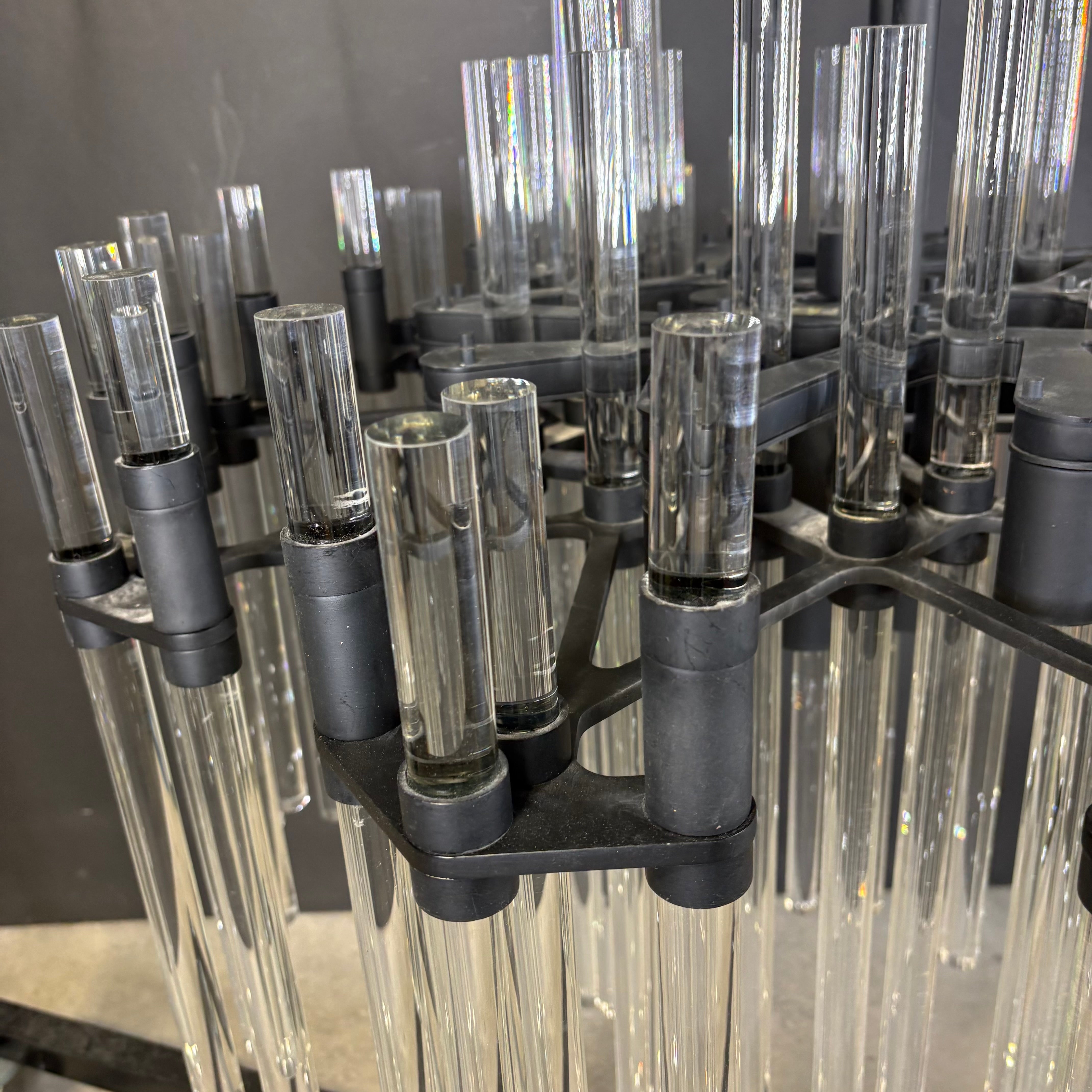 Wired Custom Verga 15-Light Black Iron and Glass Rods Chandelier 32” D — Habitat Roaring Fork