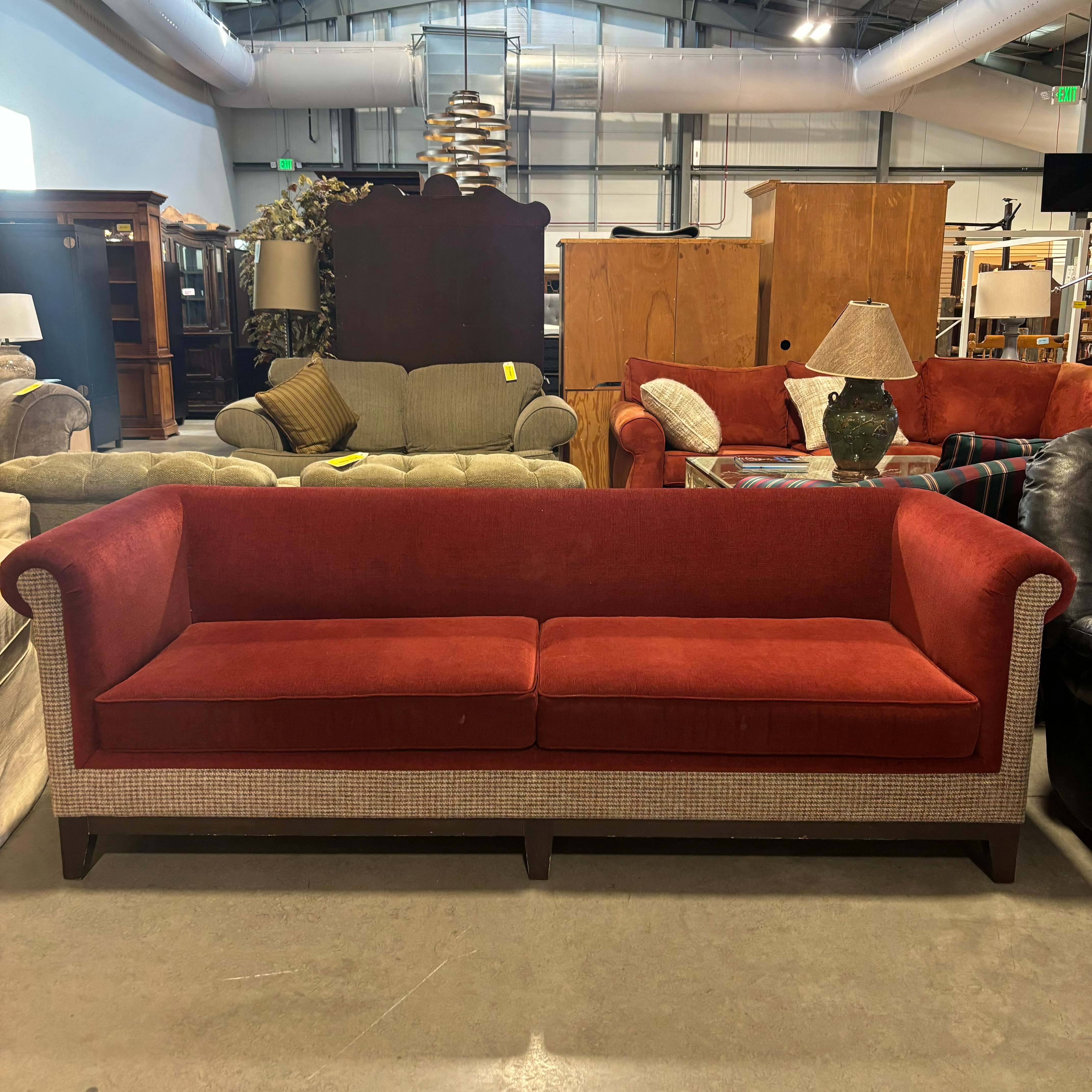 Vance Hospitality Group Crimson with Beige Tweed Pattern & Dark Finish ...