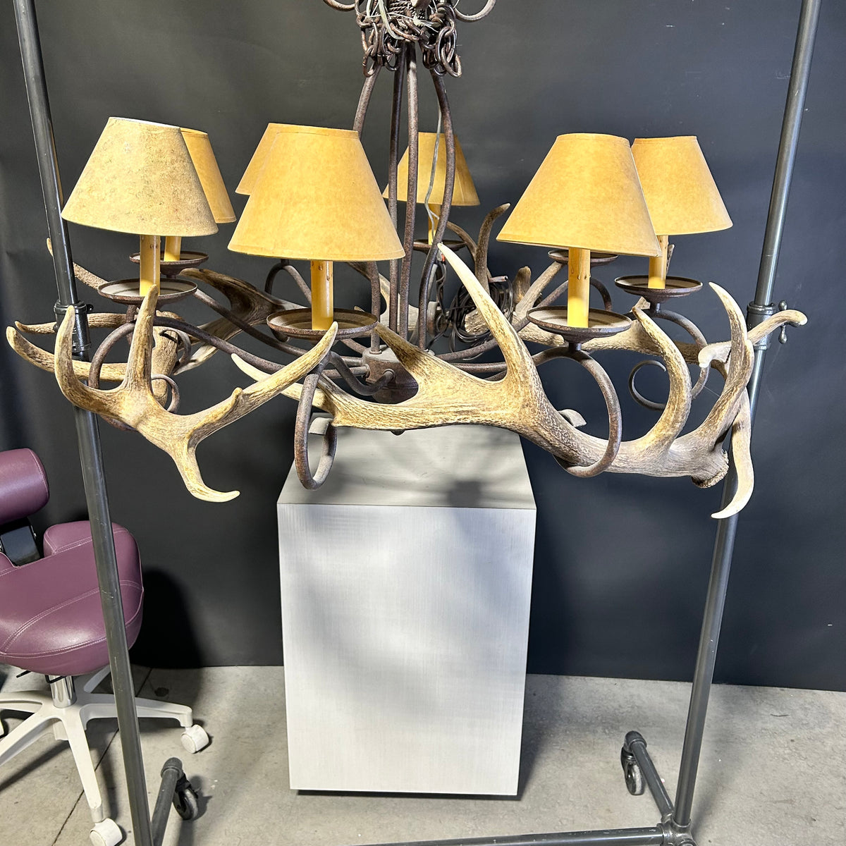 Round 7 Light Rust Metal Patina Antler With tan Shades 39"x30" Patina ...