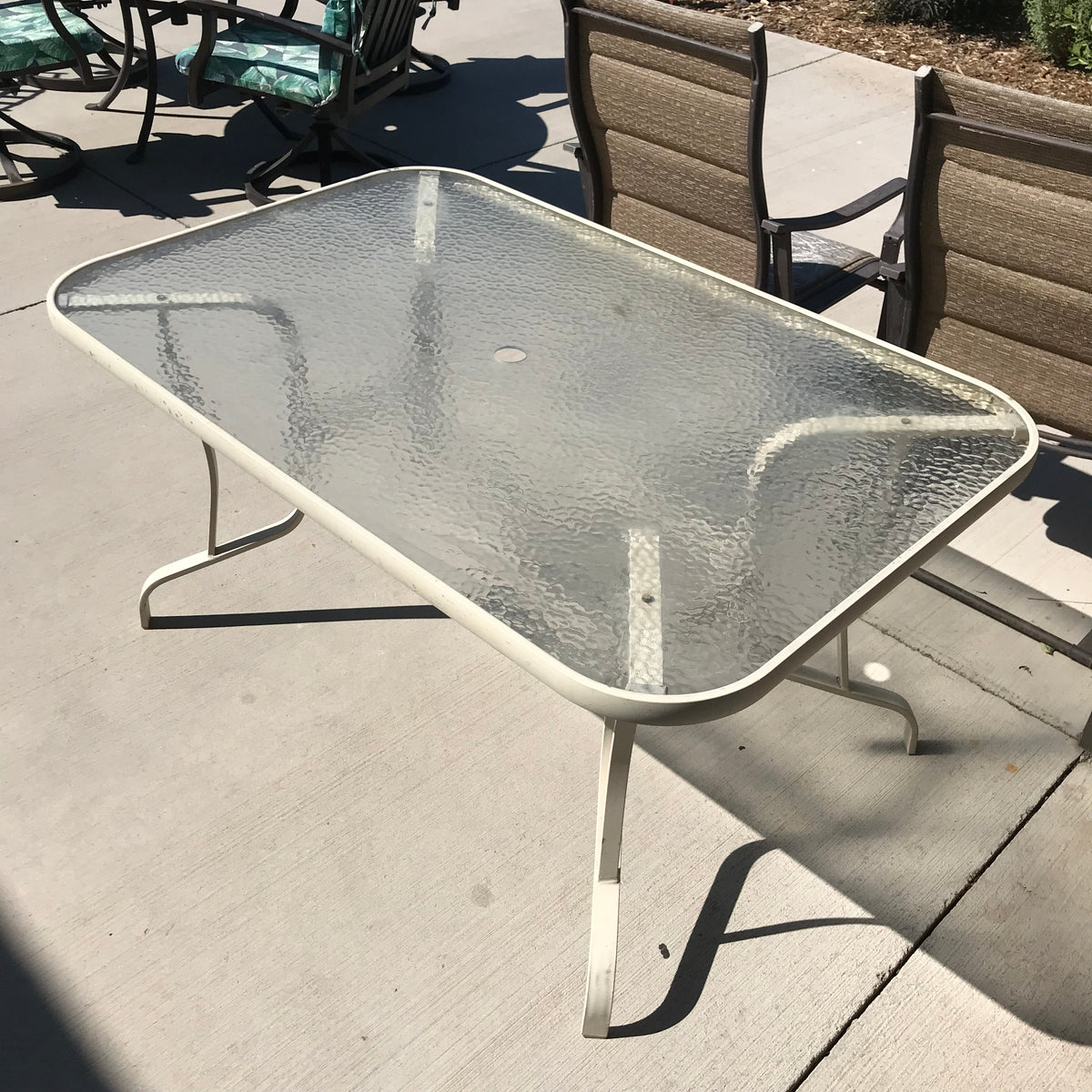 56.5"x 36.5"x 28" Home Patio Furniture Rectangle Glass Top/ Metal Base ...