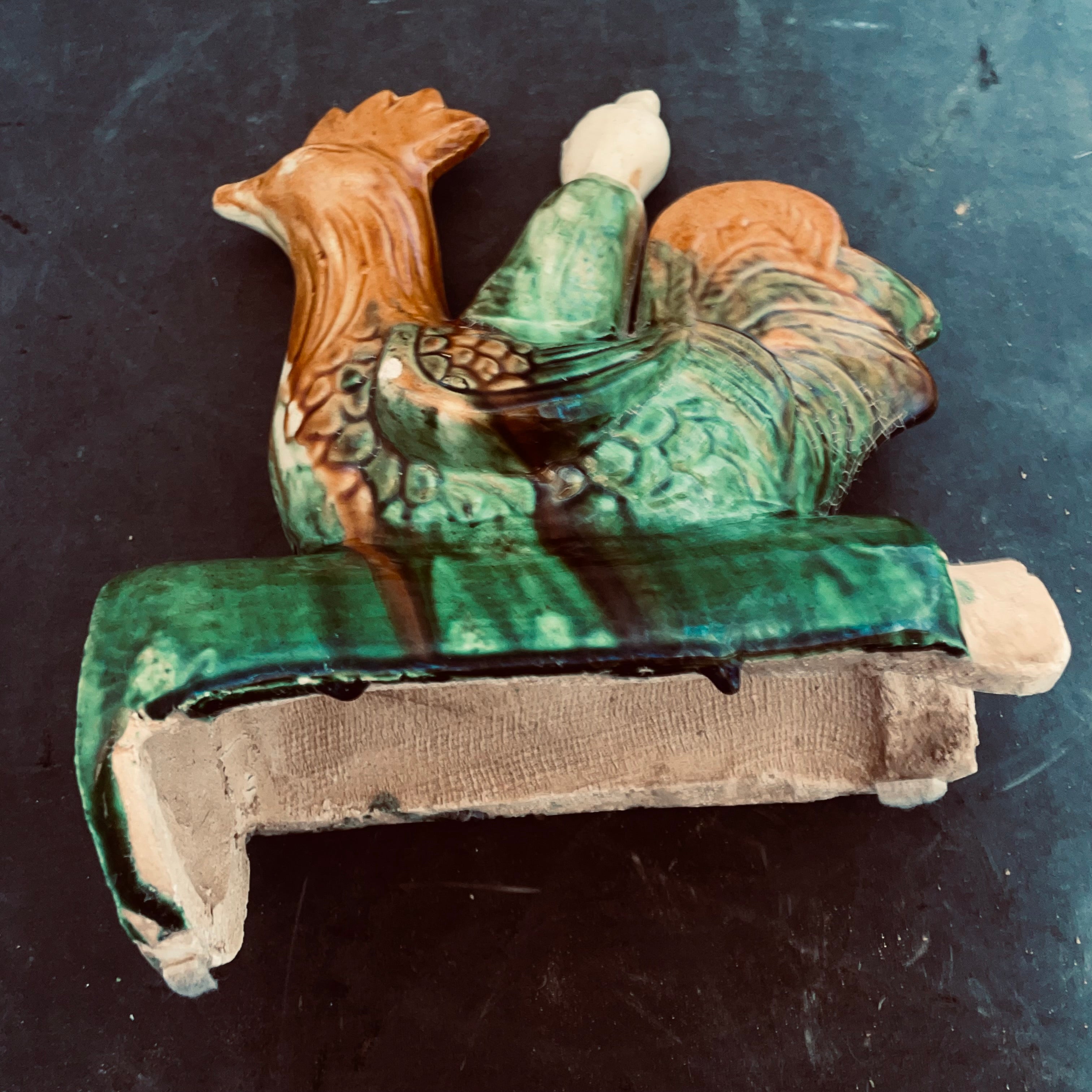 Vintage Chinese Sancai Guardian Roof Tile, 8.5"x3.25"x 8.25" — Habitat ...