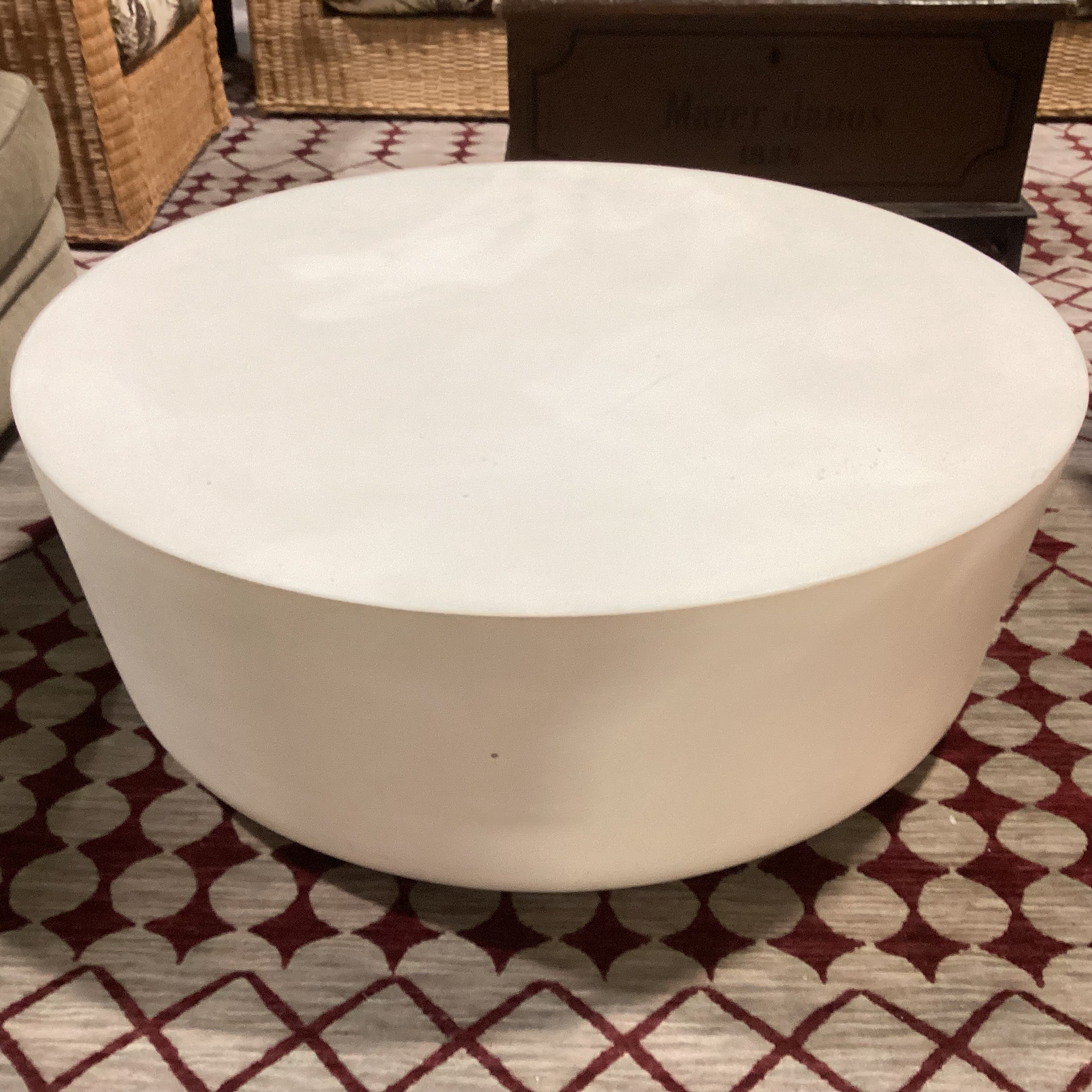 Round White Concrete Coffee Table 45" Diameter x 16" — Habitat Roaring Fork