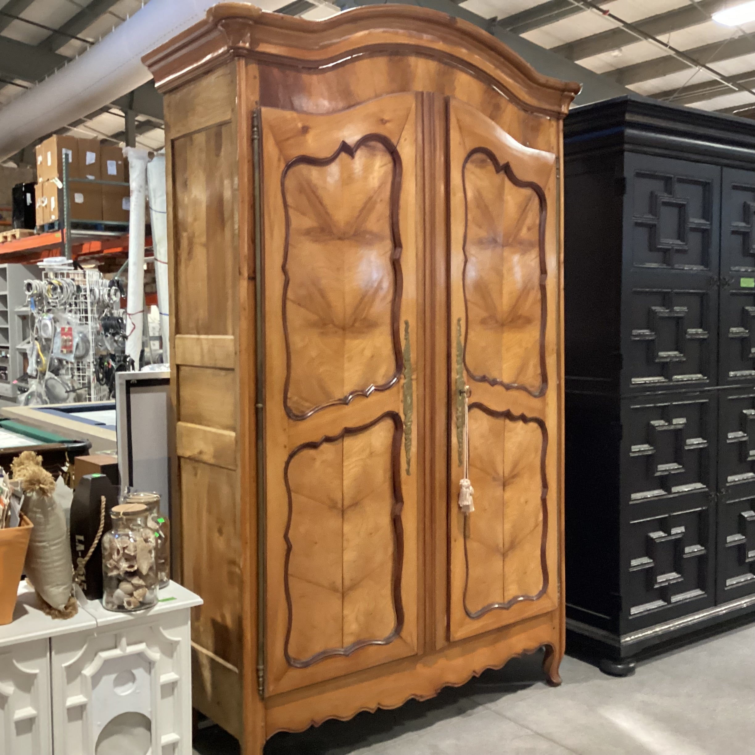 Antique French Bookmatched Panel Detail 2 Door Armoire 55"x 22"x 95 ...