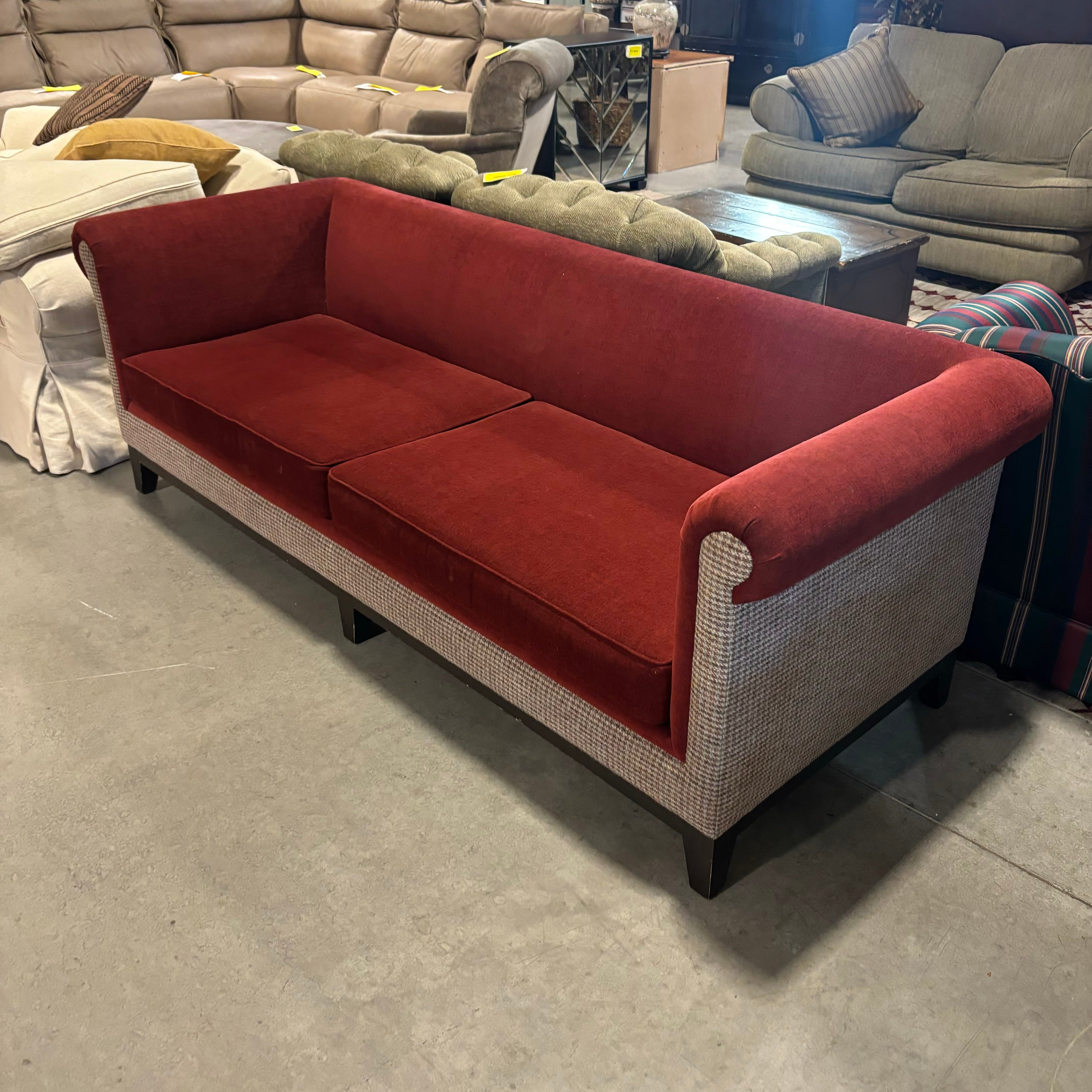 Vance Hospitality Group Crimson with Beige Tweed Pattern & Dark Finish ...