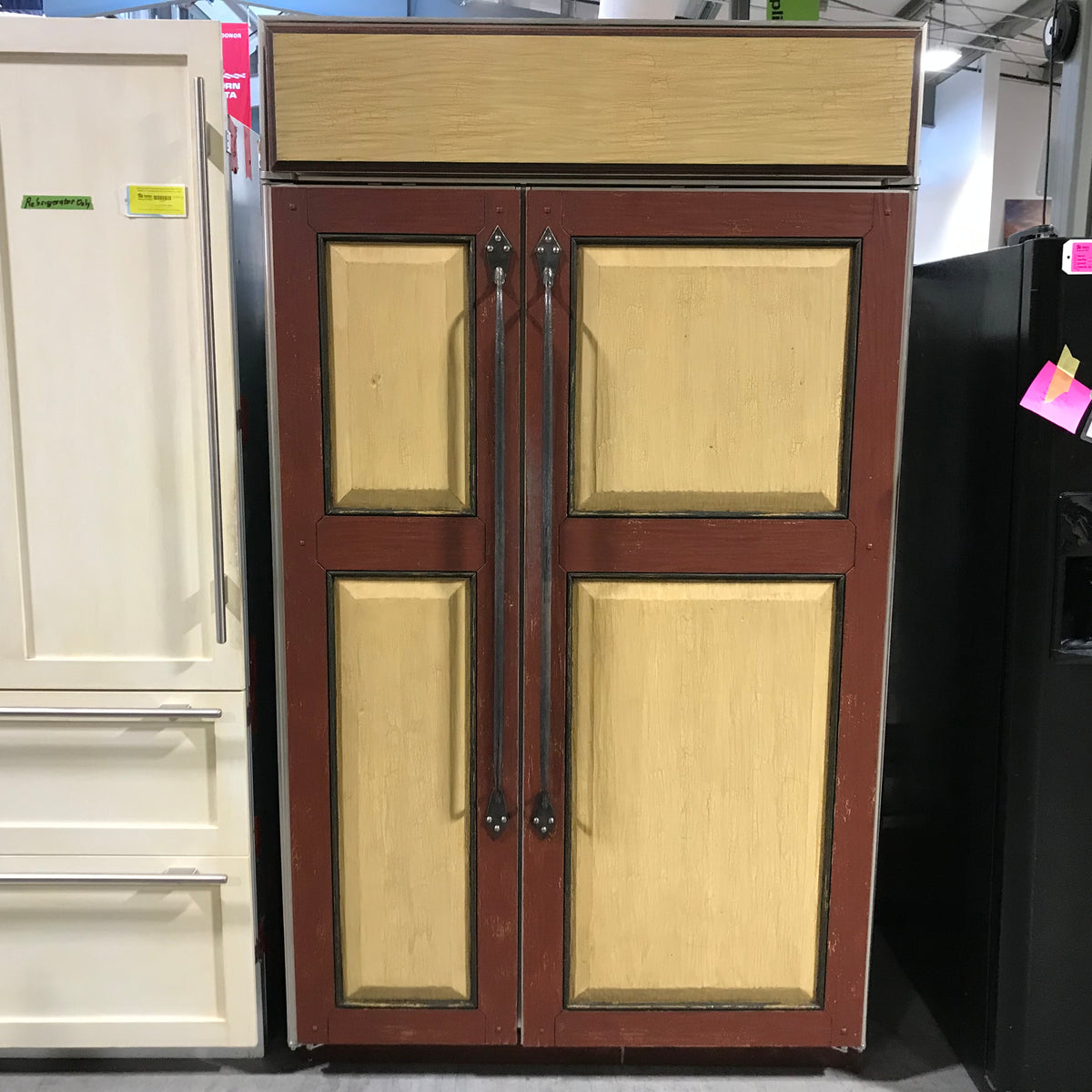 Sub-Zero 632 Wood Paneled Doors, Side-By-Side Refrigerator 48"x 25"x 8 ...
