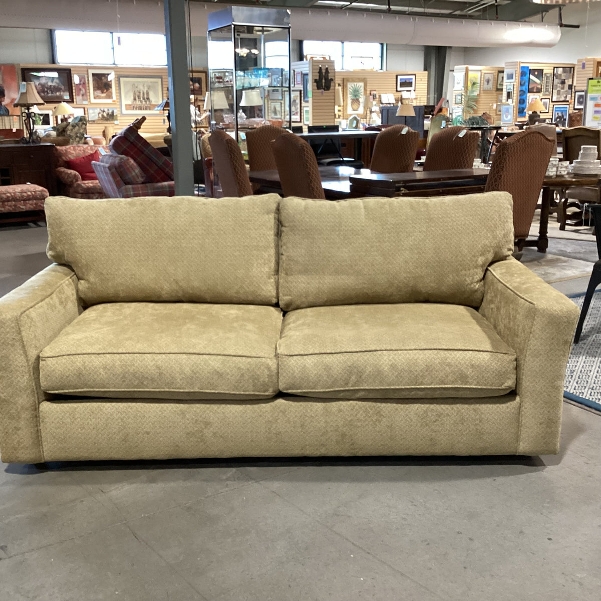 Rowe Golden Chenille Woven Queen Sleeper Sofa 85"x 39"x 30" — Habitat ...