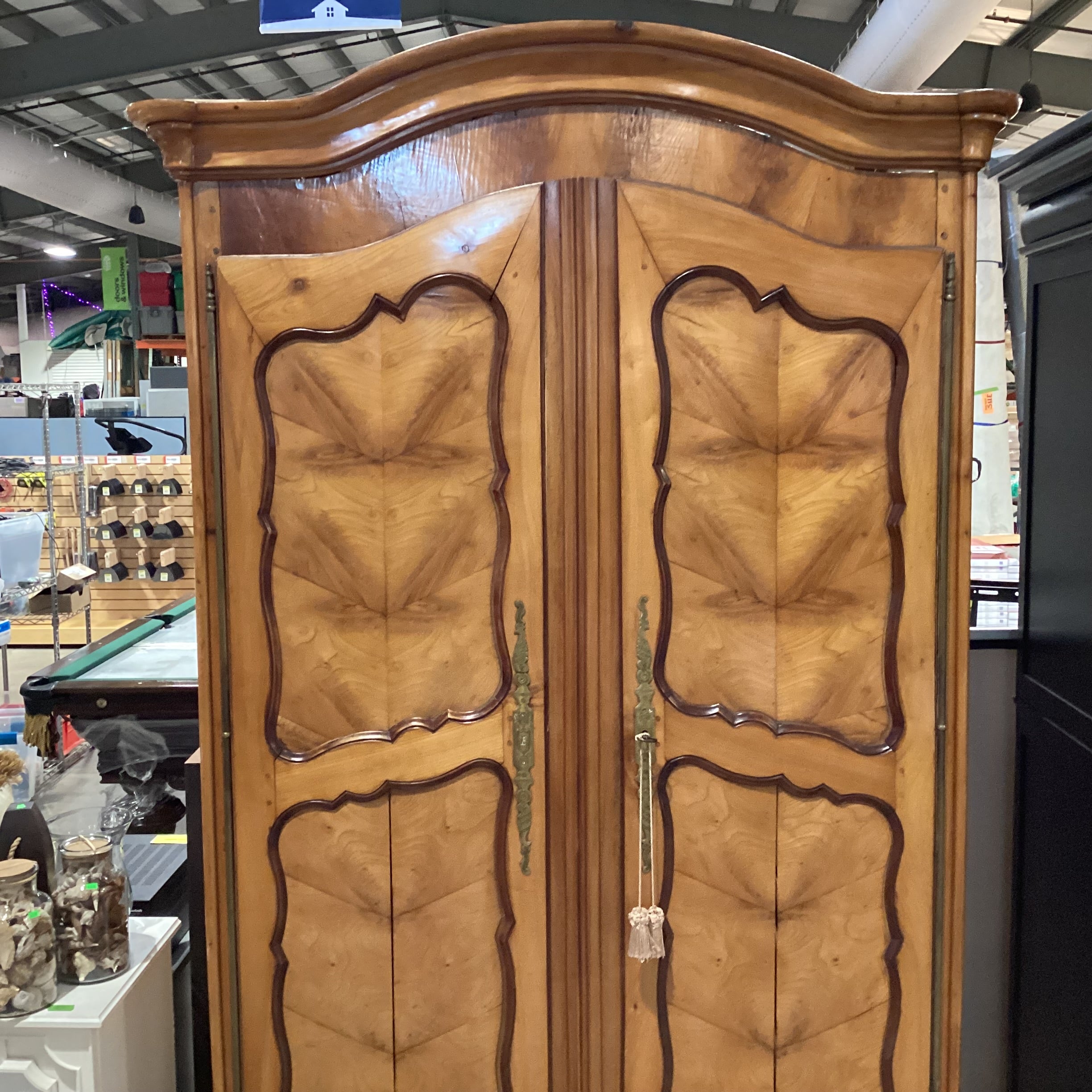 Antique French Bookmatched Panel Detail 2 Door Armoire 55"x 22"x 95 ...