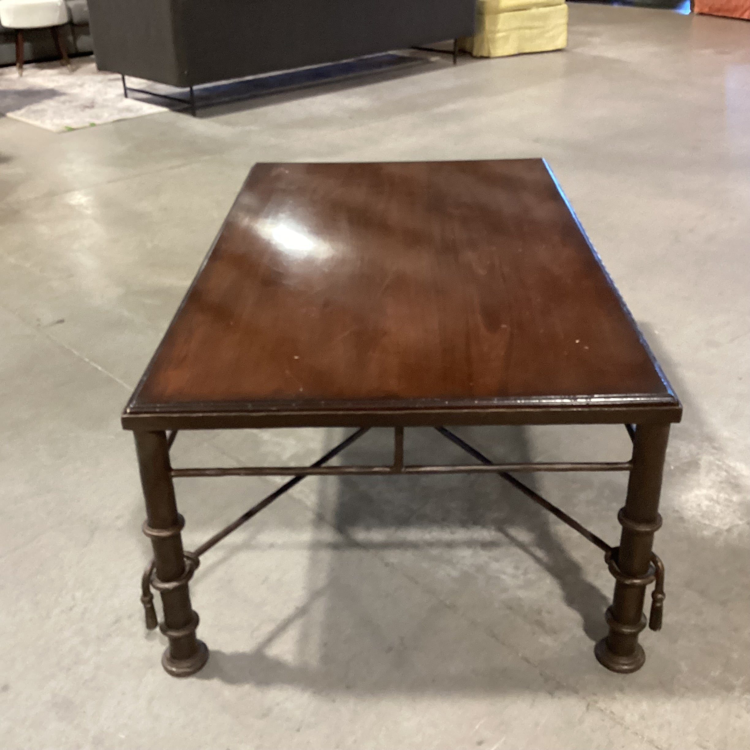 Iron & Finished Wood Coffee Table 50"x 30"x 19" — Habitat Roaring Fork