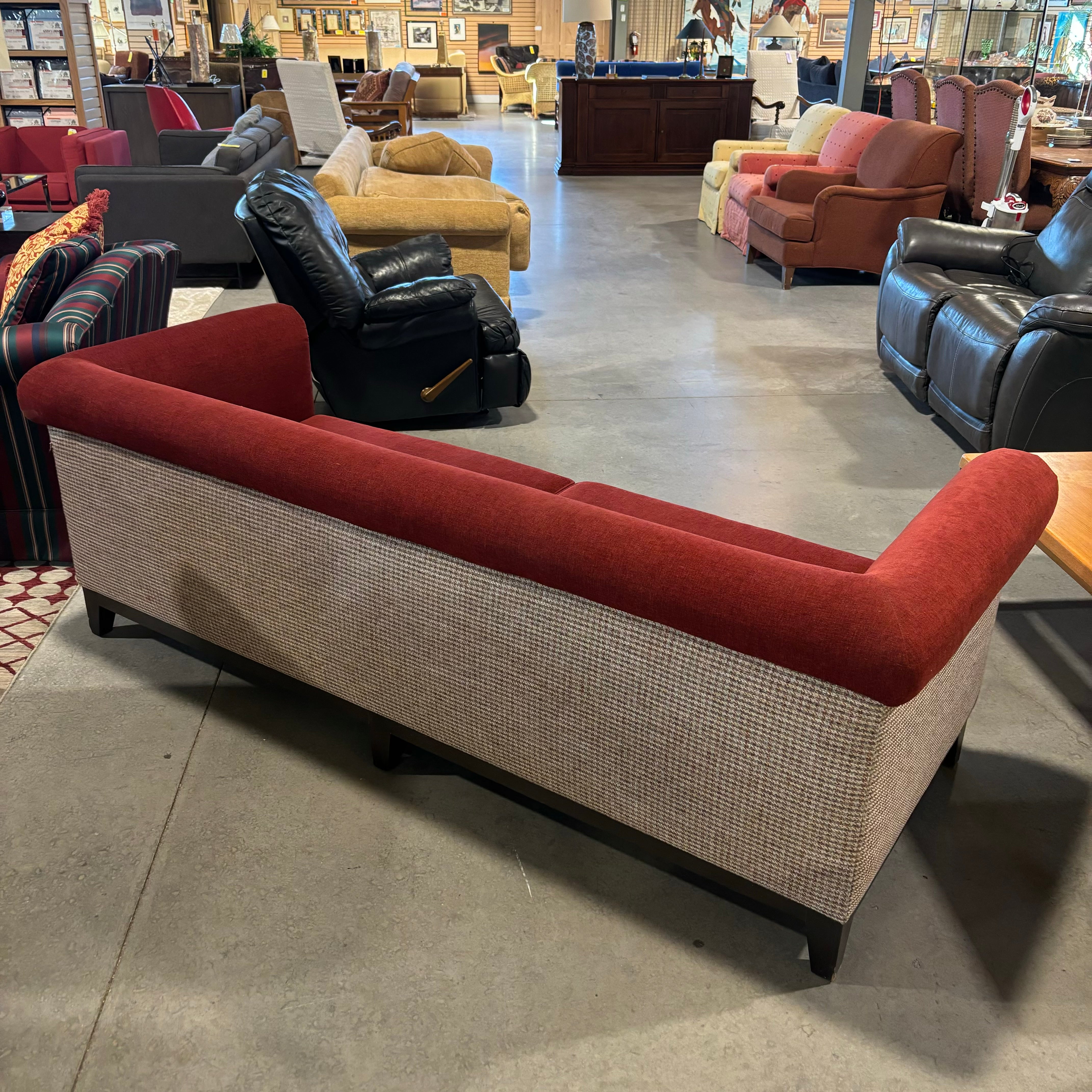 Vance Hospitality Group Crimson with Beige Tweed Pattern & Dark Finish ...