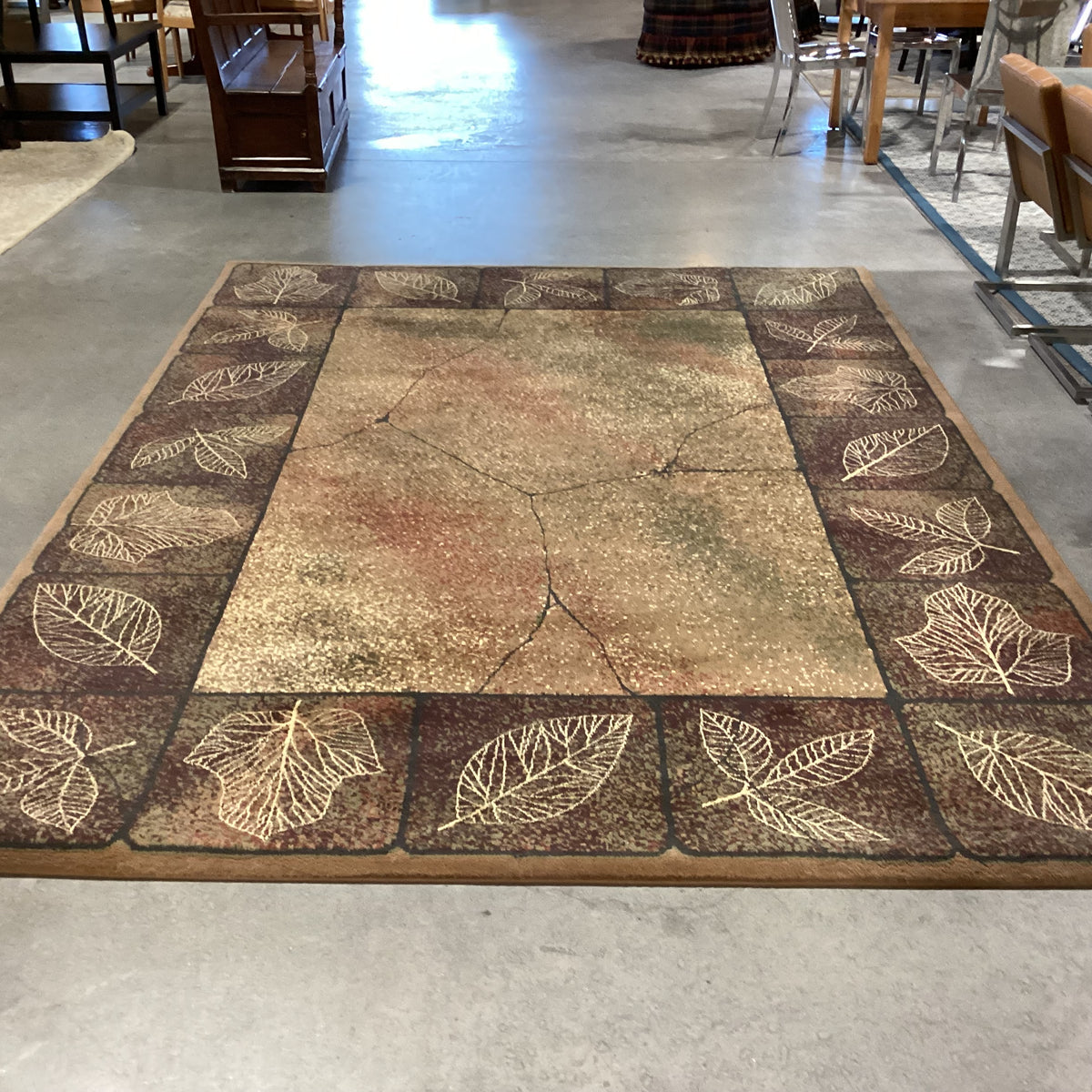 Genesis Sephora Spice Leaf Border Olefin Rug 7'10" x 10'6" — Habitat ...
