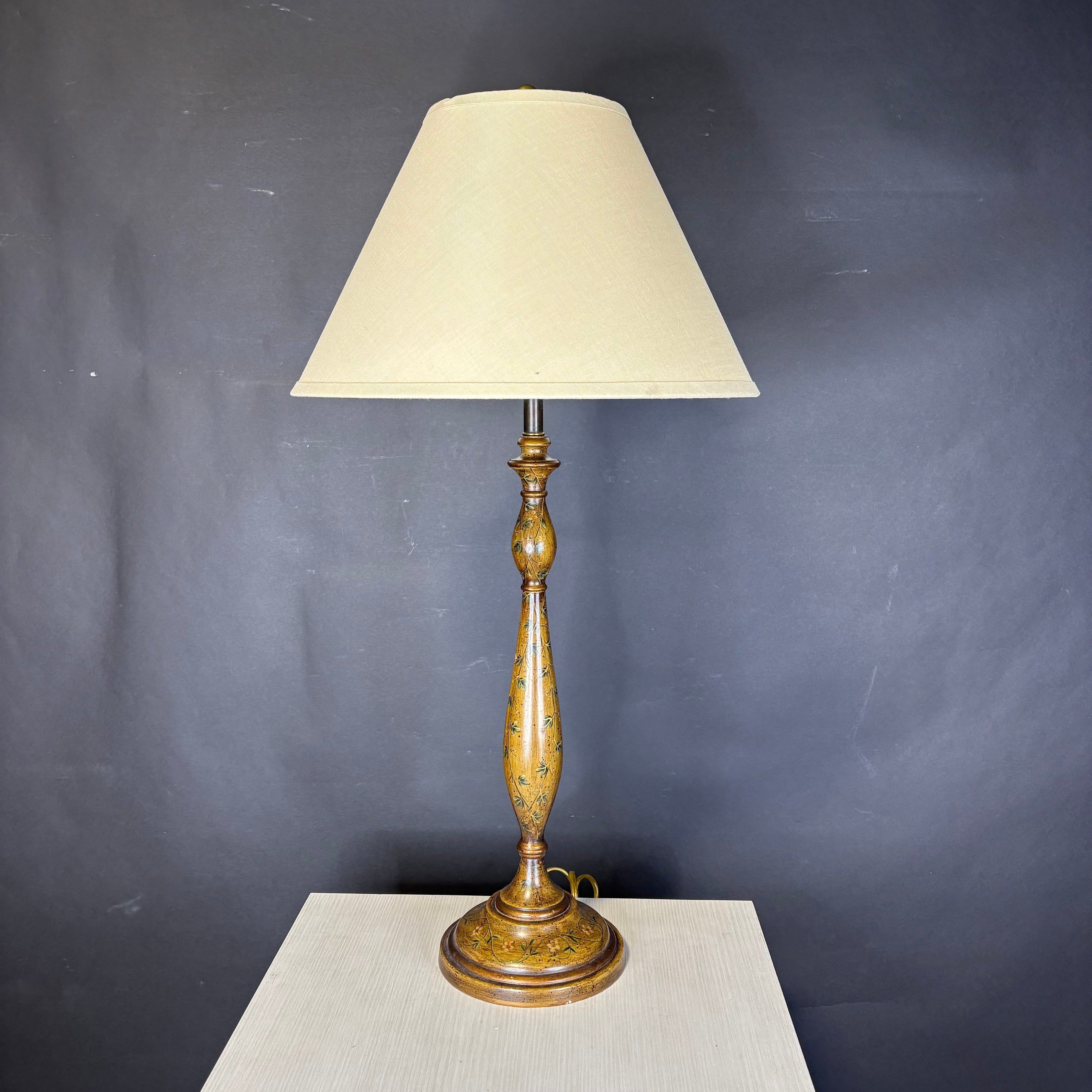 Sarreid Floral Panted Metal with Shade Table Lamp 17” Diameter @ Shade ...