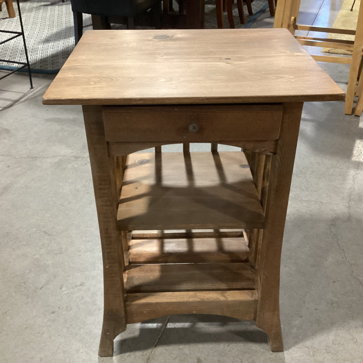 Solid Wood with Shelves 1 Drawer End Table 19'5"x 17.5"x 28.5" — Habitat Roaring Fork